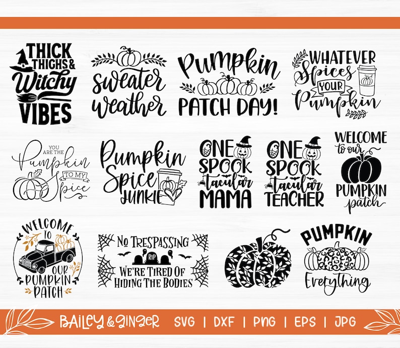 Fall & Halloween SVG Bundle Autumn SVG Cut Files Commercial | Etsy