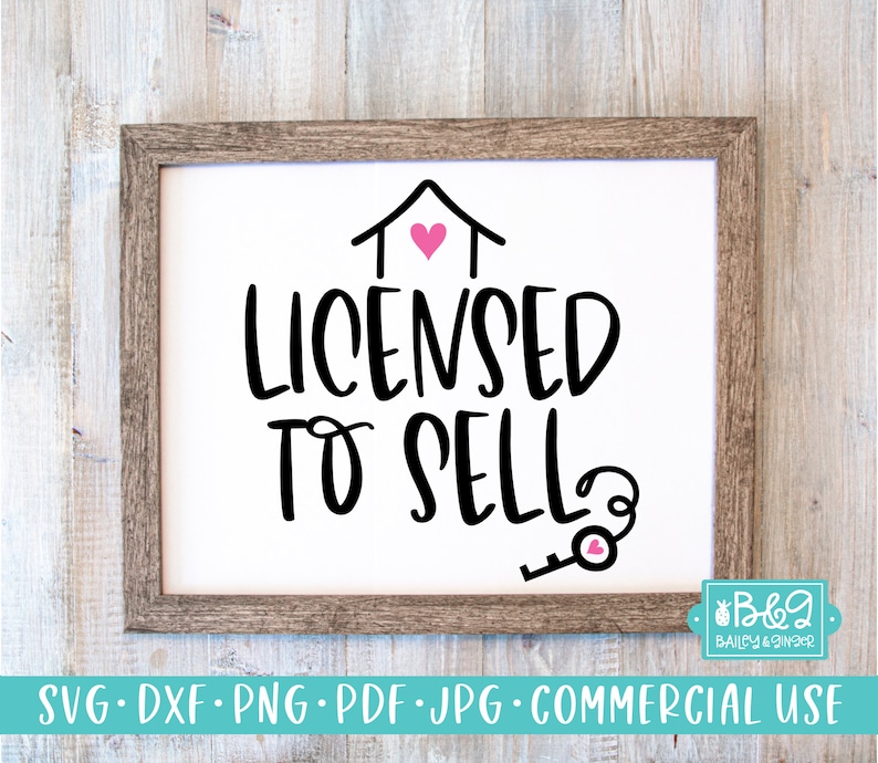 Real Estate Agent SVG Cutting File Licensed to Sell Quote - Etsy