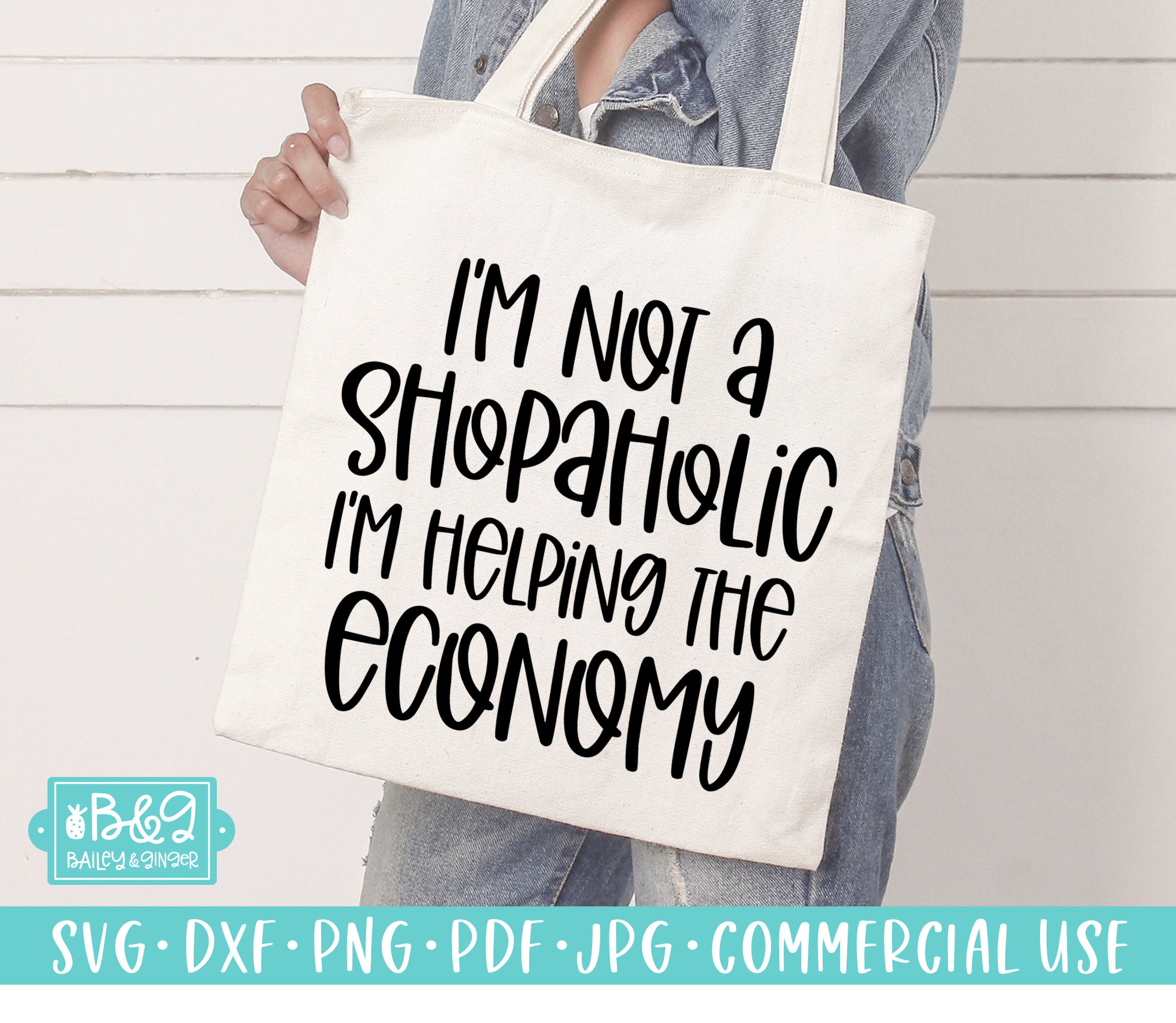 Funny Tote Bag SVG Not A Shopaholic Funny Saying SVG Cut - Etsy