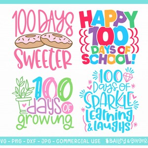 100 Days of School SVG Bundle, Happy 100 Days Svgs for Students and ...