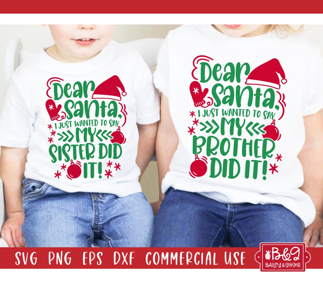 Matching Sibling Christmas Shirts SVG Cut File Set - Kids Christmas ...