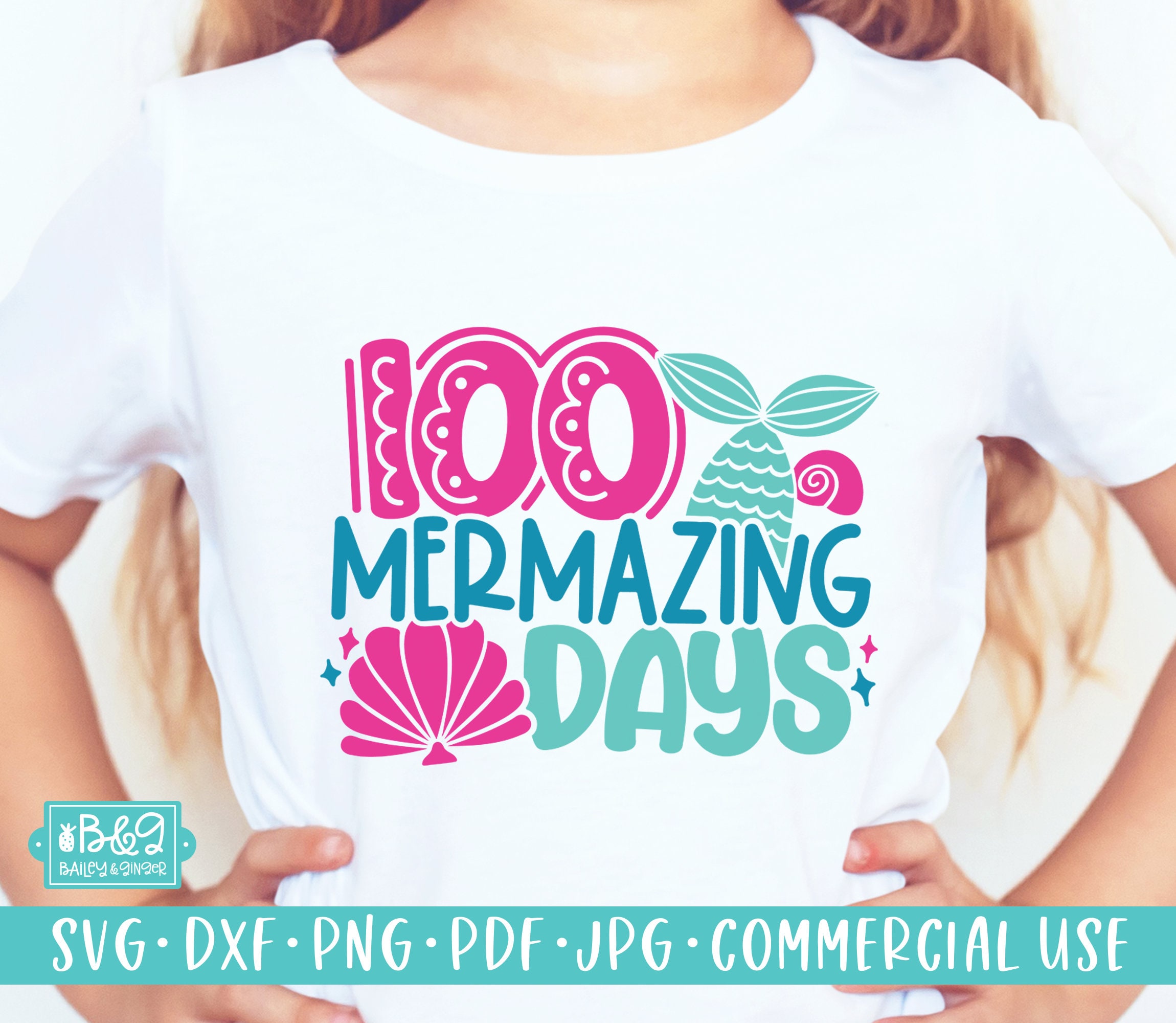 100 Mermazing Days SVG Cut File, Mermaid 100 Days of School SVG ...
