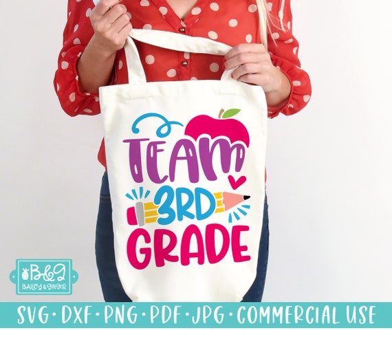 Team 3rd Grade SVG Cut File 3rd Grade Teacher SVG Back To | Etsy