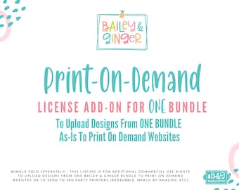 Print on Demand License for 1 single Clipart Set Digital Paper Pack ...