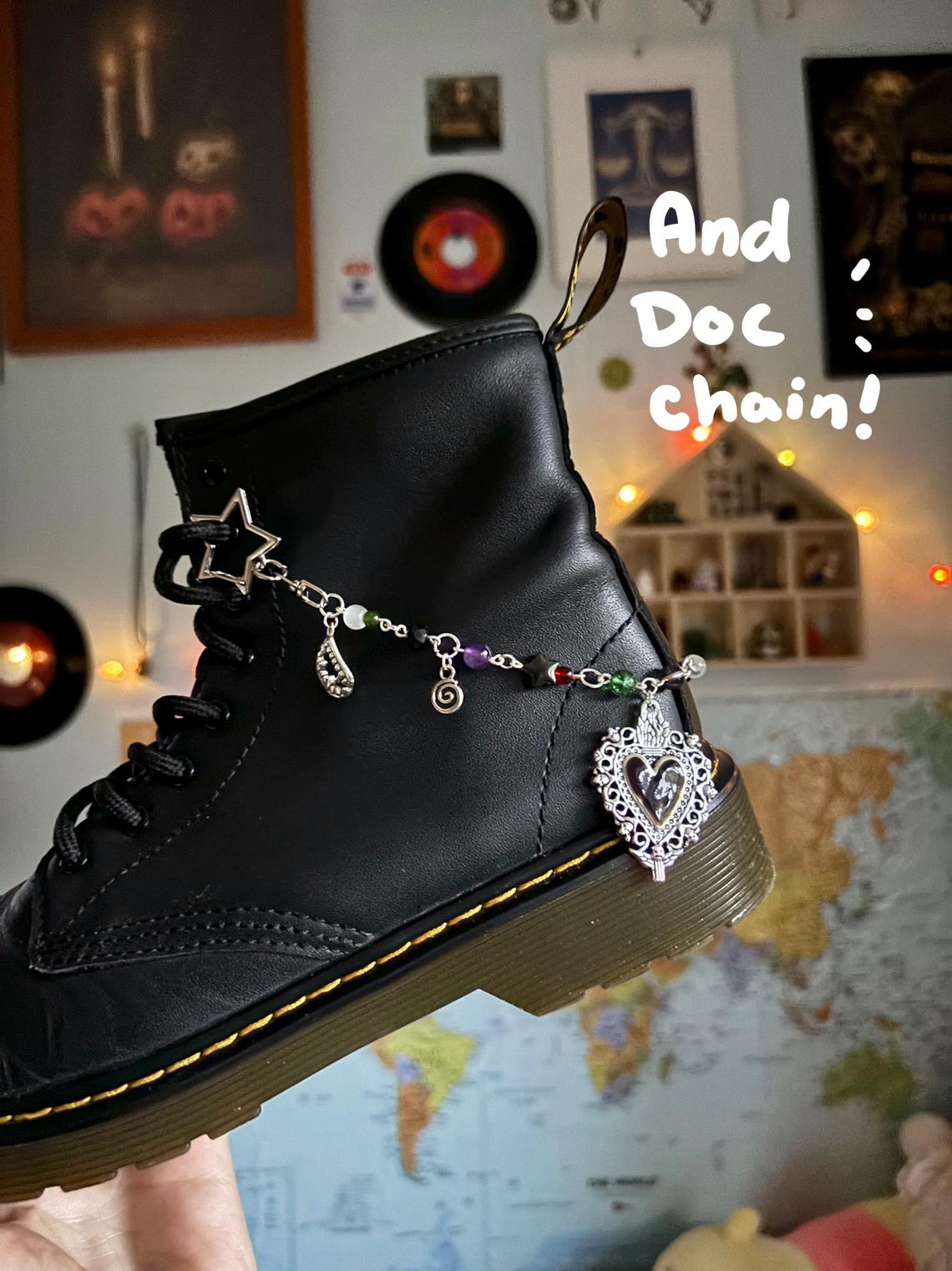 Handmade Studio Ghibli Inspired Bag Doc Boot Chain. Handmade Beaded Bag ...