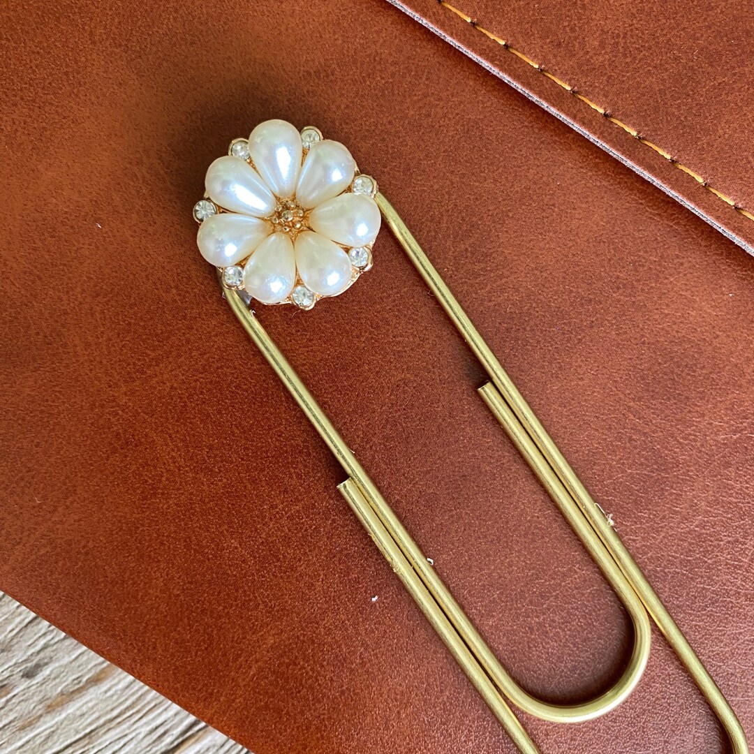 XL (extra Large) Gold Pearl Daisy Charm Binder Clip - Etsy