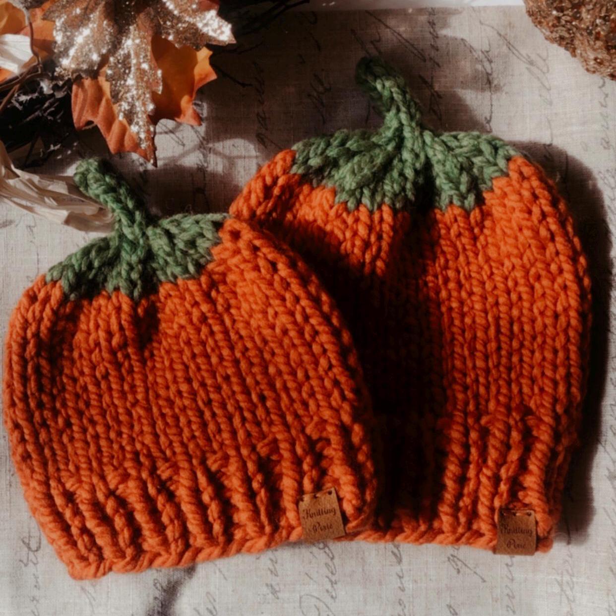 Pumpkin Knit Hat: Baby, Toddler Fall Costume, Photoshoot Prop - Etsy