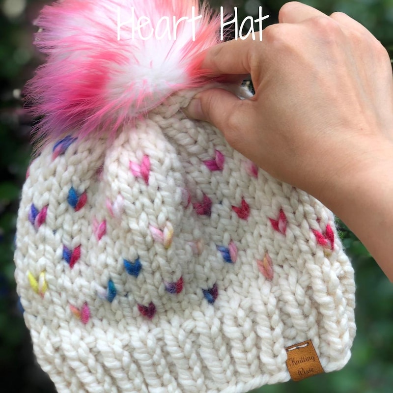 Heart Knit Hat - Etsy