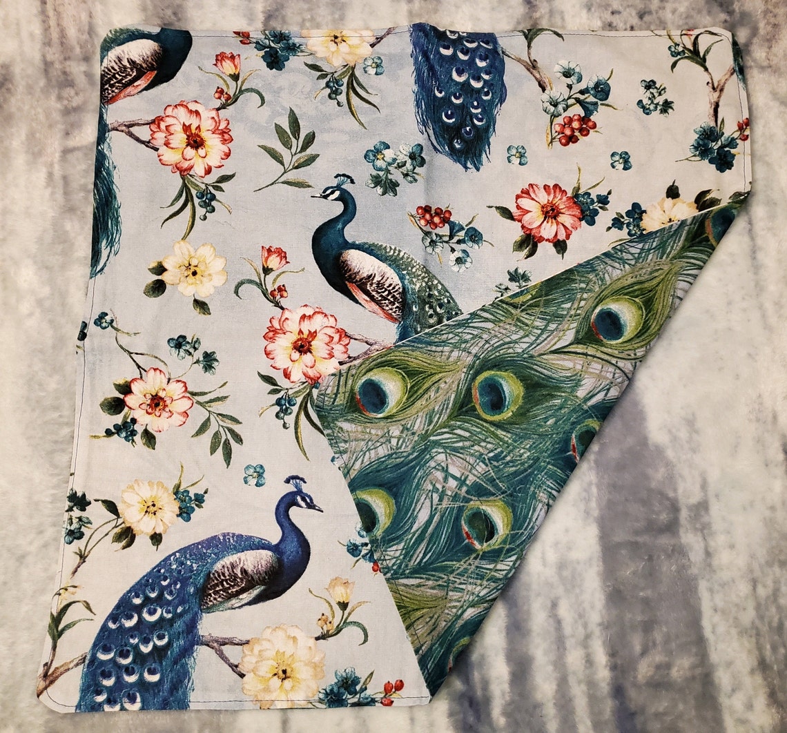 Four Peacock Two-layer Cotton Cloth Napkins Fabric Napkins - Etsy