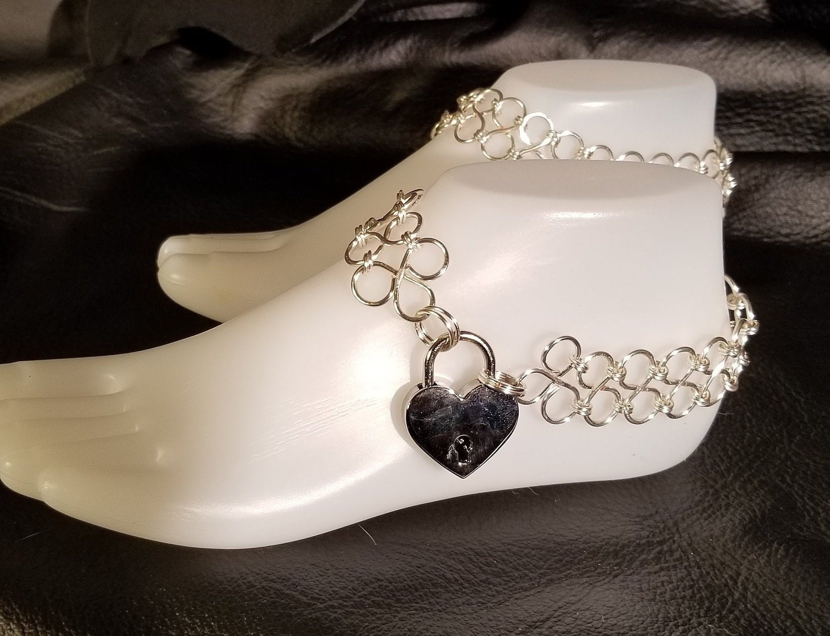 Pair of Matching Anklets Matching Locking Anklets Day | Etsy