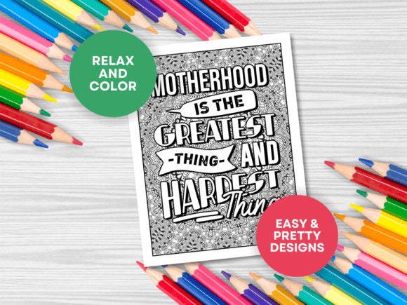 Mom Coloring Quotes Coloring Book - Etsy