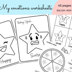 Emotions Workbook Coloring Book |digital Coloring Book - Etsy