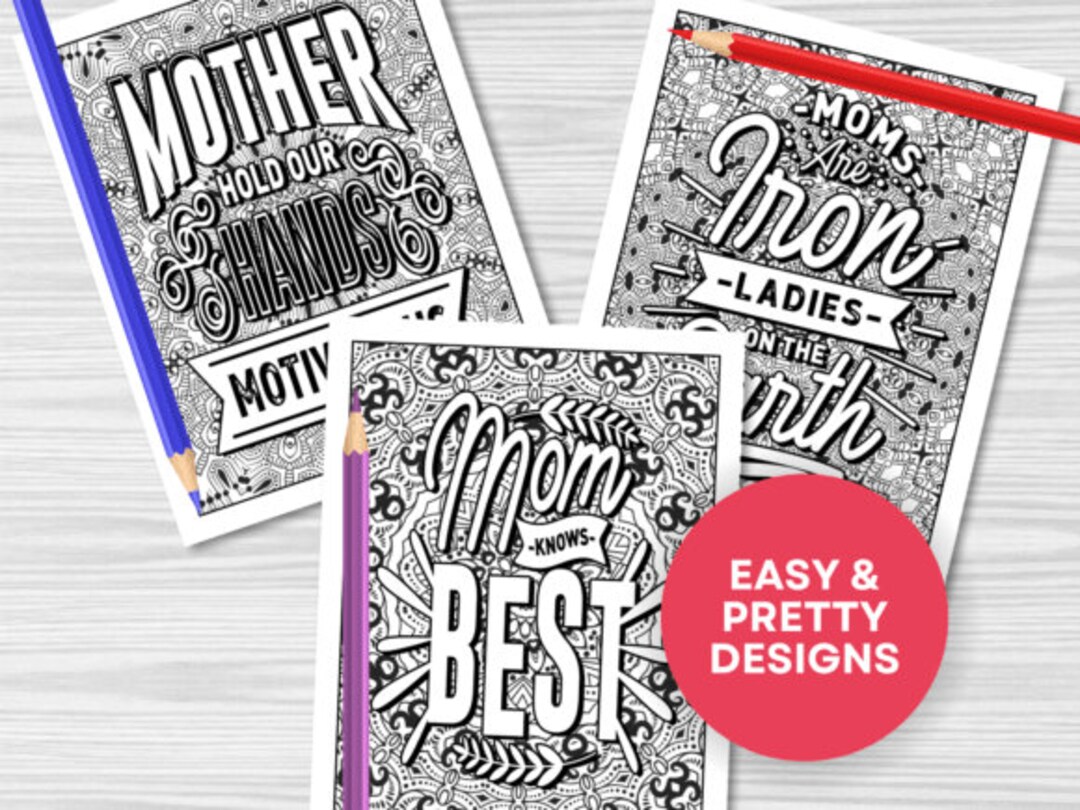 Mom Coloring Quotes Coloring Book - Etsy