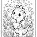 Dino Valentine's Day| Coloring Pages| Easy DOWNLOAD - Etsy