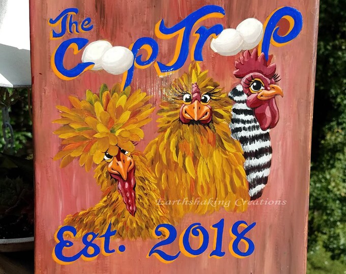 Coop Troop Sign - Wood Barn Sign - Funny Chicken Sign - Chicken Coop ...