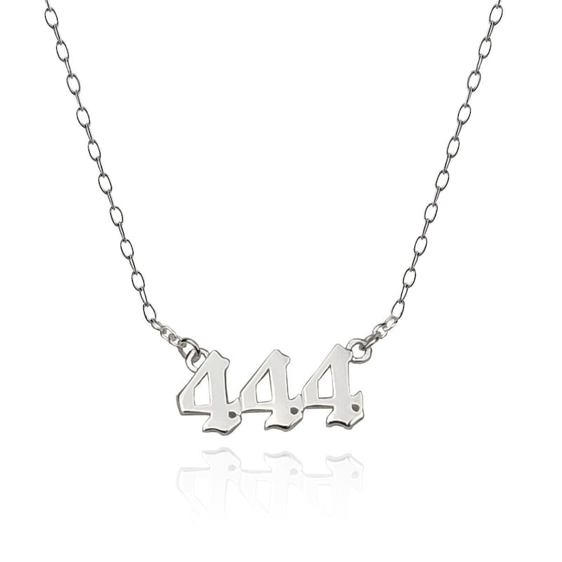 444 Necklace Sterling Silver - Etsy