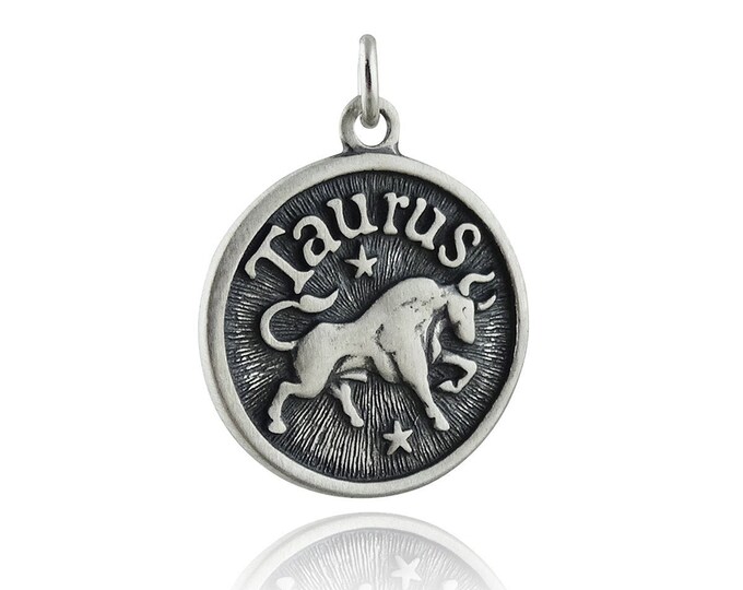 Sterling Silver Taurus Charm 925 Sterling Silver DOUBLE - Etsy