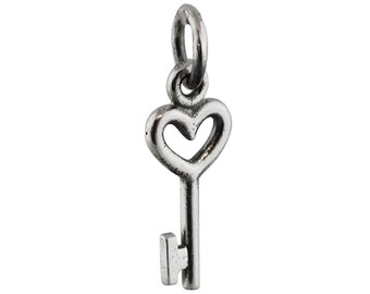 5 Sterling Silver Small Key Charm Sterling Key Charm Key - Etsy