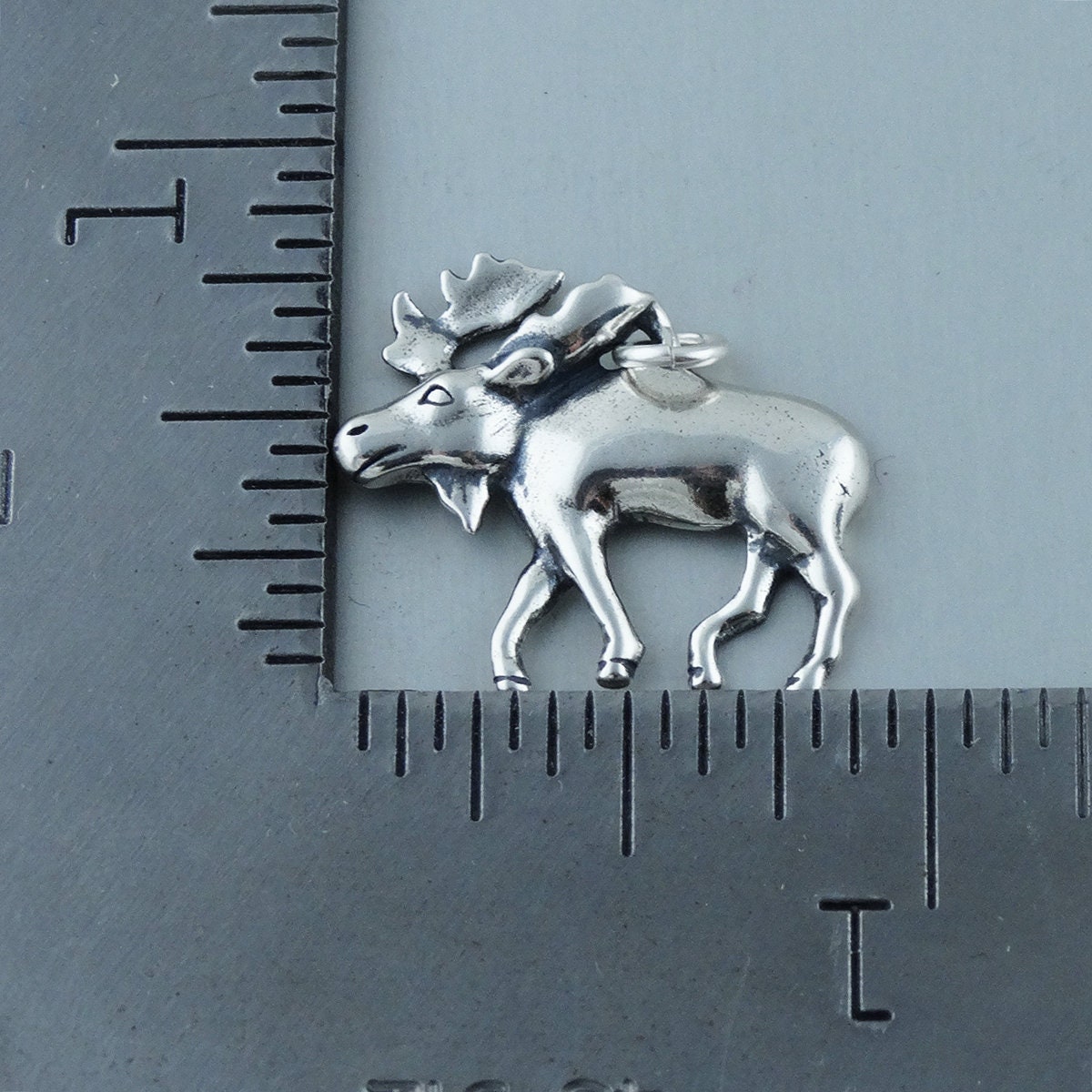 Sterling Silver Moose Charm 925 Sterling Silver Detailed | Etsy