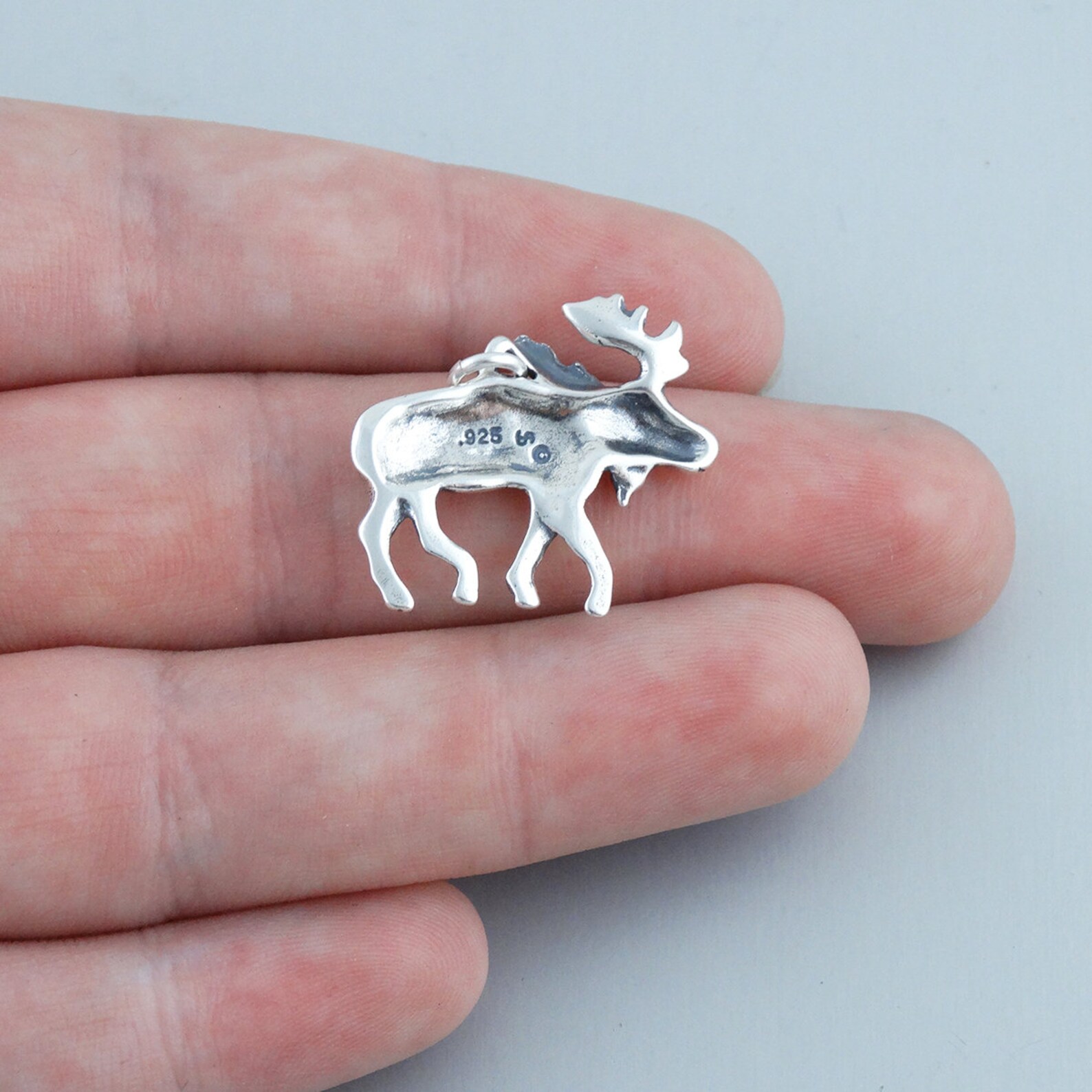 Sterling Silver Moose Charm 925 Sterling Silver Detailed | Etsy