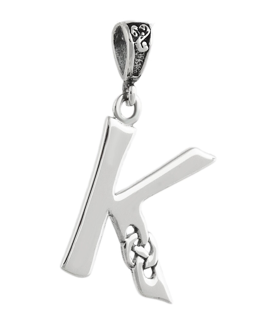 Sterling Silver Letter K Celtic Knot Charm 925 Sterling | Etsy