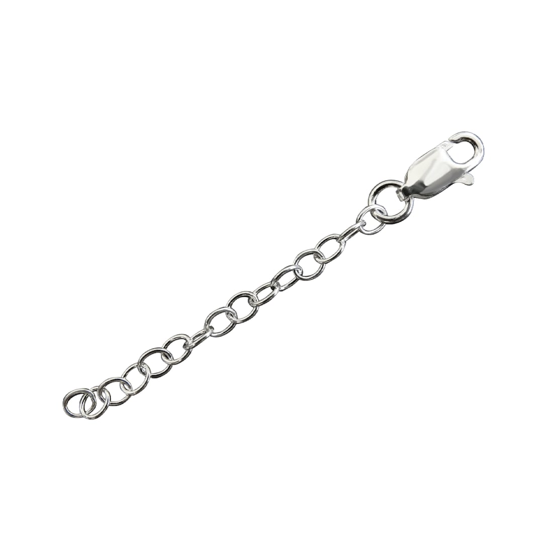 Sterling Silver Chain Extender With Lobster Clasp - 3mm Wide 2