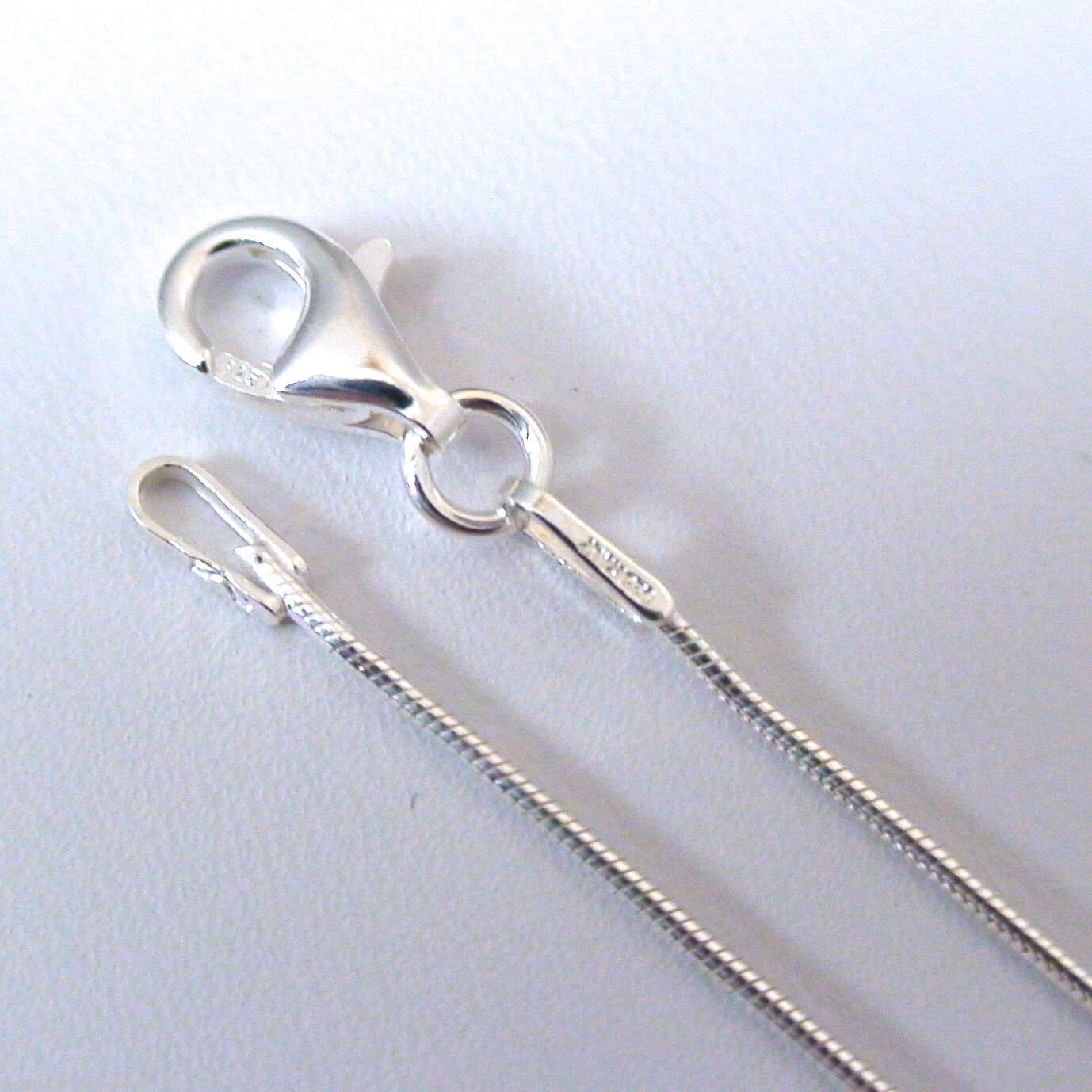 925 Sterling Silver 1mm SNAKE Chain Necklace Italy 16 - Etsy