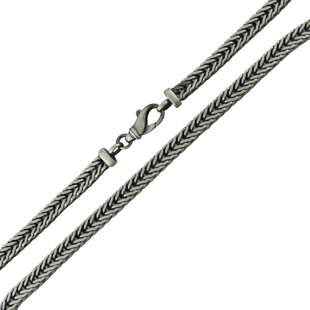 5.5mm Oxidized Franco Chain - 925 Sterling Silver - 18", 20", 22", 24 ...