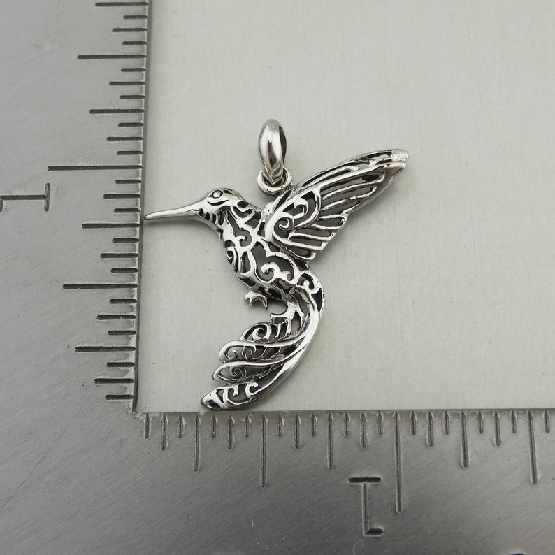 Sterling Silver Filigree Hummingbird Charm 925 Sterling - Etsy