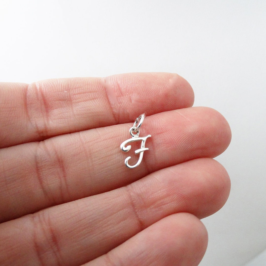 Sterling Silver Initial Letter F Charm - 925 Silver - Cute Dainty ...