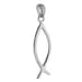 Sterling Silver Ichthus Christian Fish Charm - 38mm X 10mm Religious ...