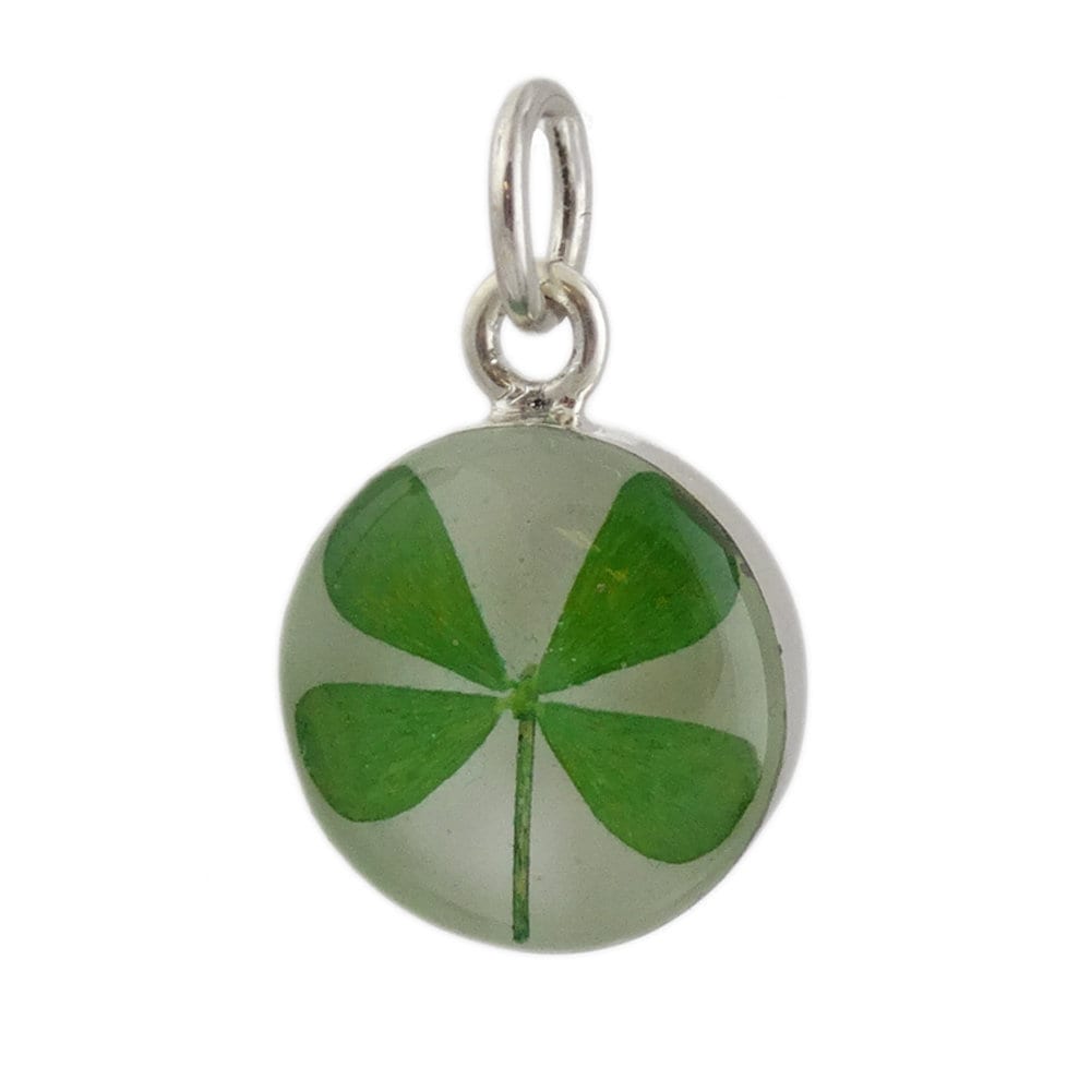 Real Mini Four Leaf Clover Pendant Charm 925 Sterling Silver | Etsy
