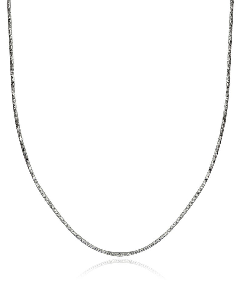 1mm Diamond Cut Snake Chain Necklace - 925 Sterling Silver - 16