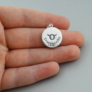 Sterling Silver Taurus Charm 925 Sterling Silver DOUBLE SIDED Zodiac ...