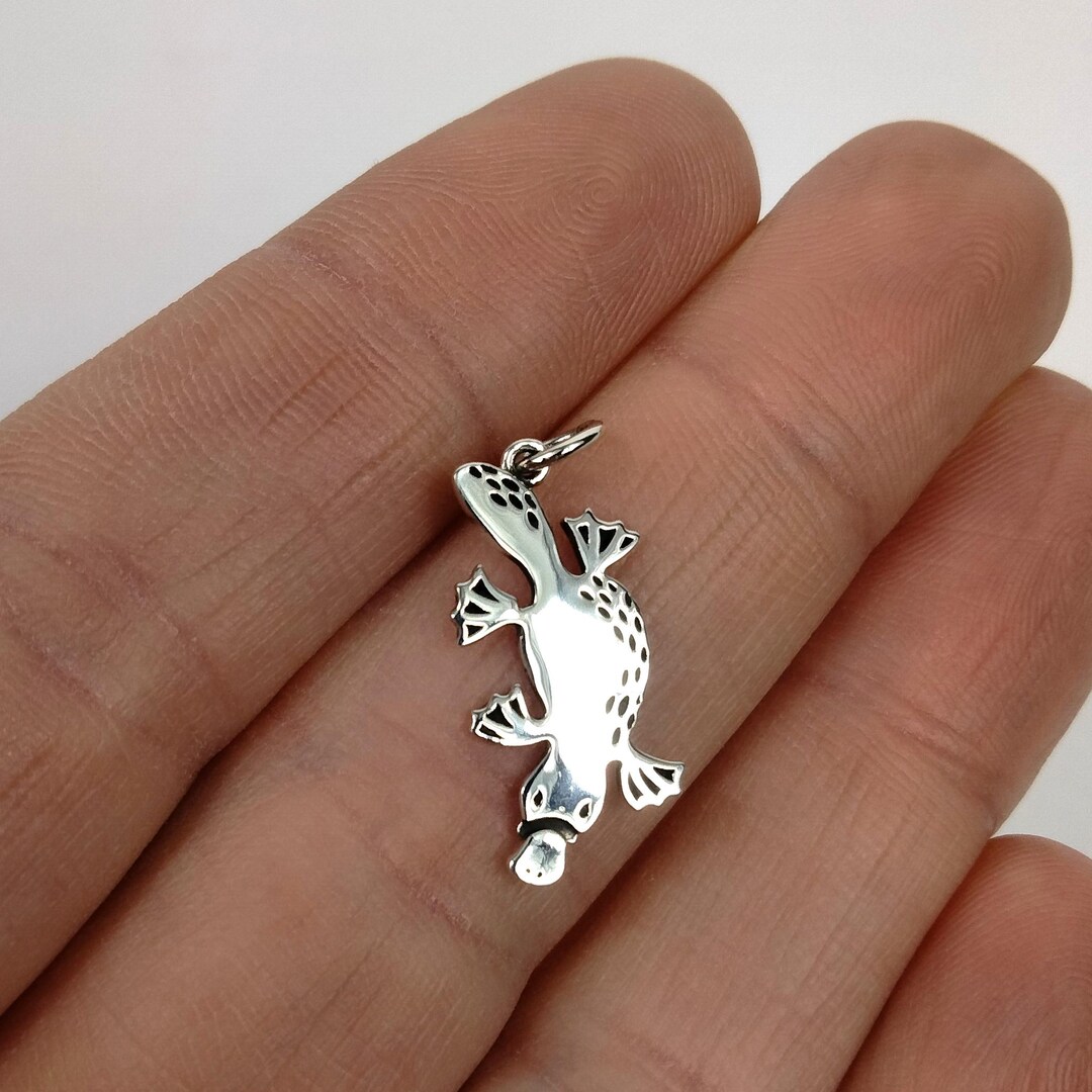 Sterling Silver Platypus Charm - 20mm X 10mm Unique Animal Pendant - Etsy