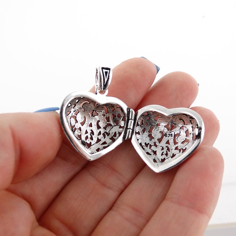 Sterling Silver Filigree Heart Locket 925 Sterling Silver - Etsy