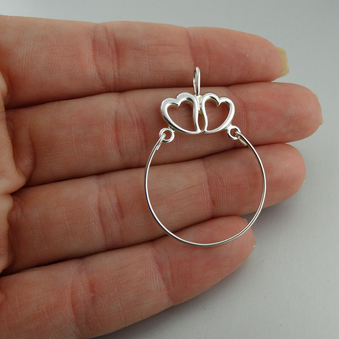 Sterling Silver Two Hearts Charm Holder Pendant - Multiple Charm Holder Pendant - Etsy