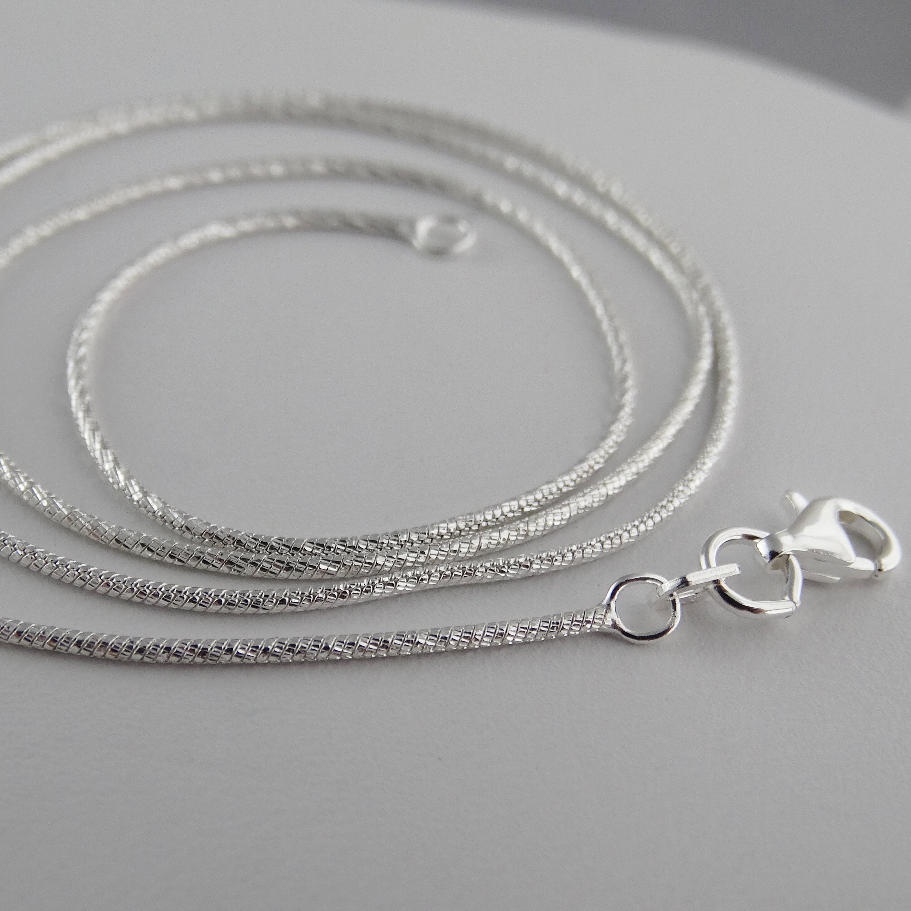 1mm Diamond Cut Snake Chain Necklace 925 Sterling Silver - Etsy