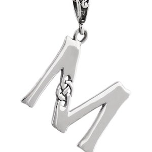 Sterling Silver Letter M Celtic Knot Charm - 925 Sterling Silver ...
