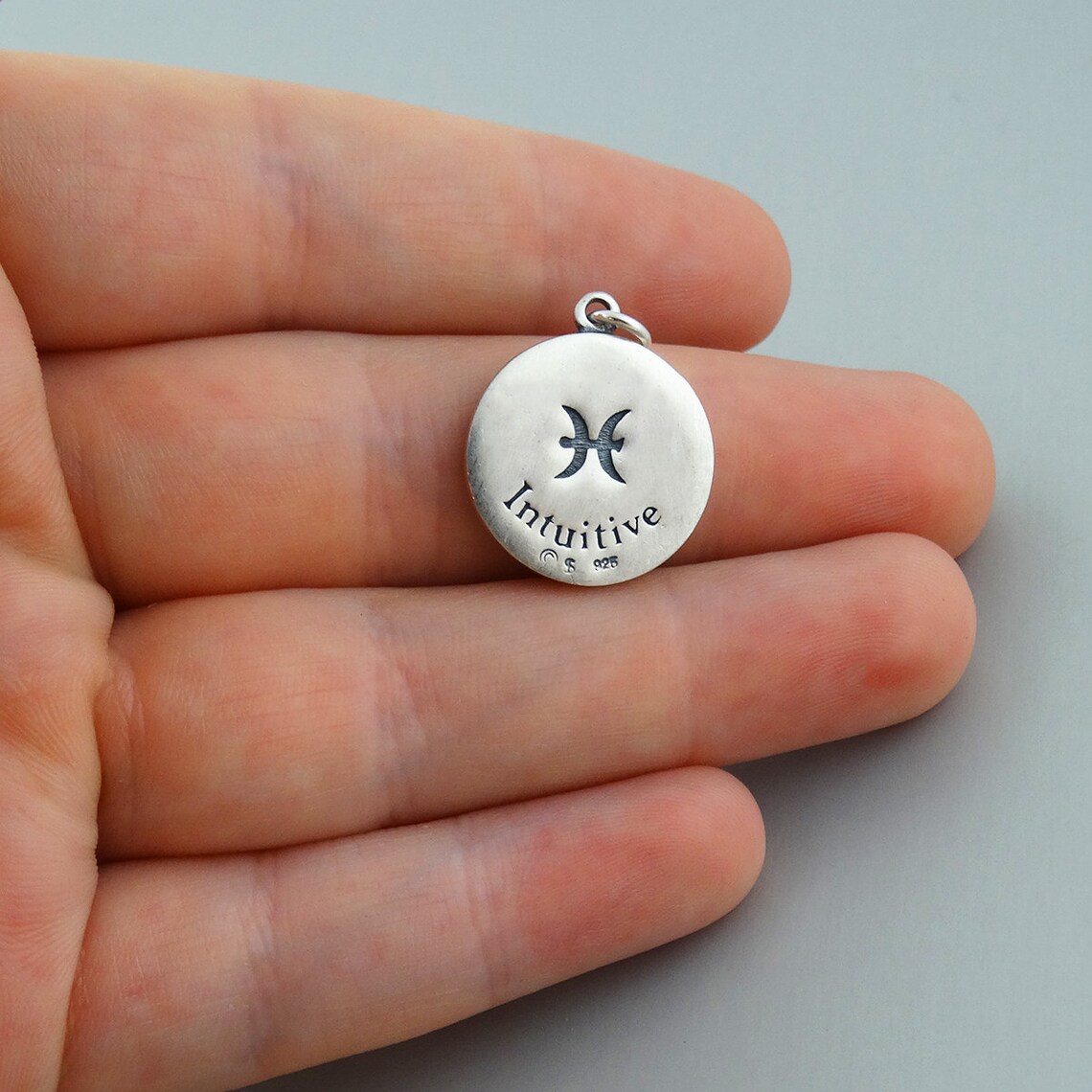 Sterling Silver Pisces Charm 925 Sterling Silver DOUBLE - Etsy