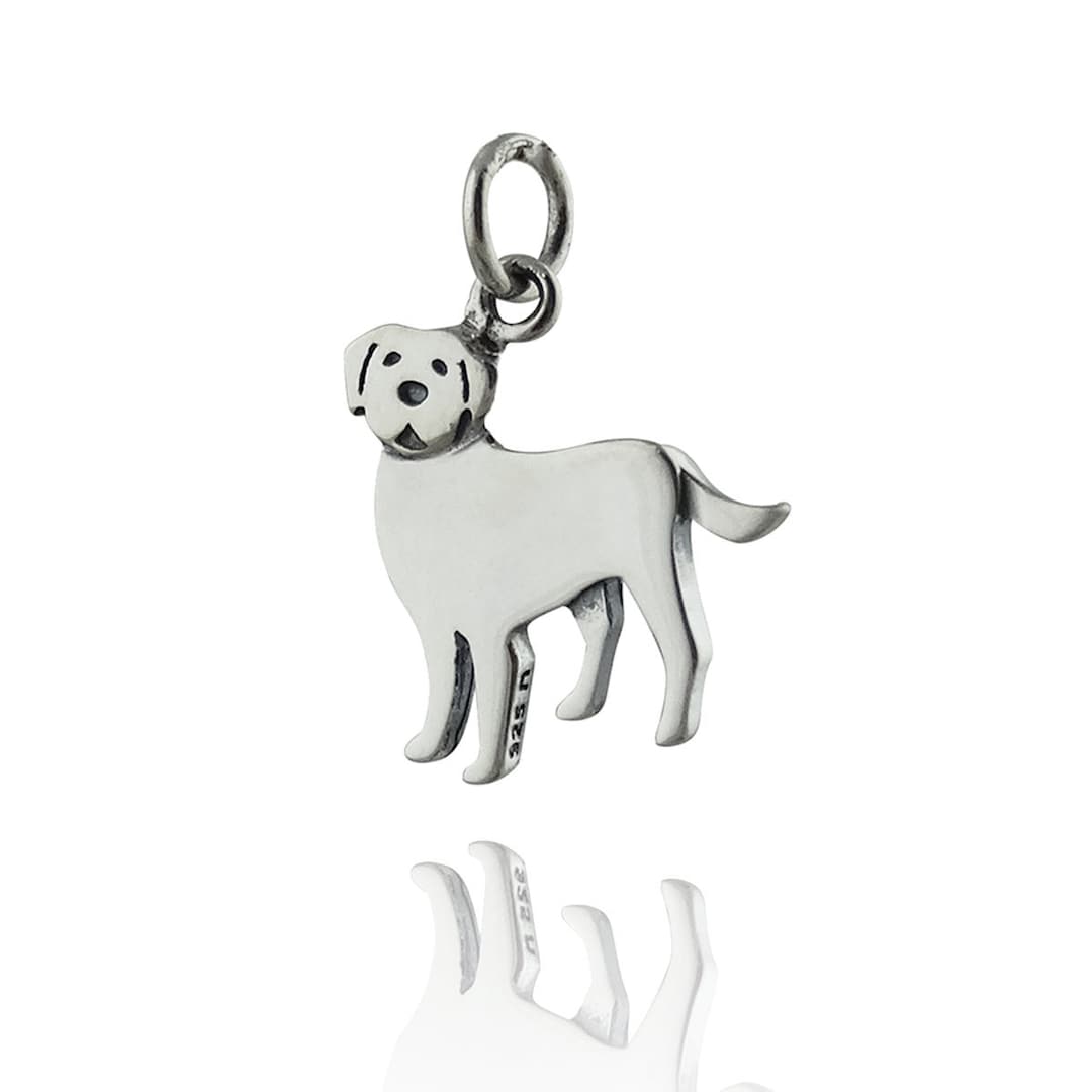 Labrador Retriever Charm 925 Sterling Silver Dog Puppy Pendant Detailed ...