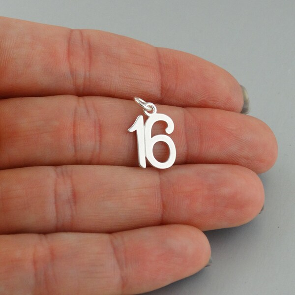 Number 16 Charm - Etsy