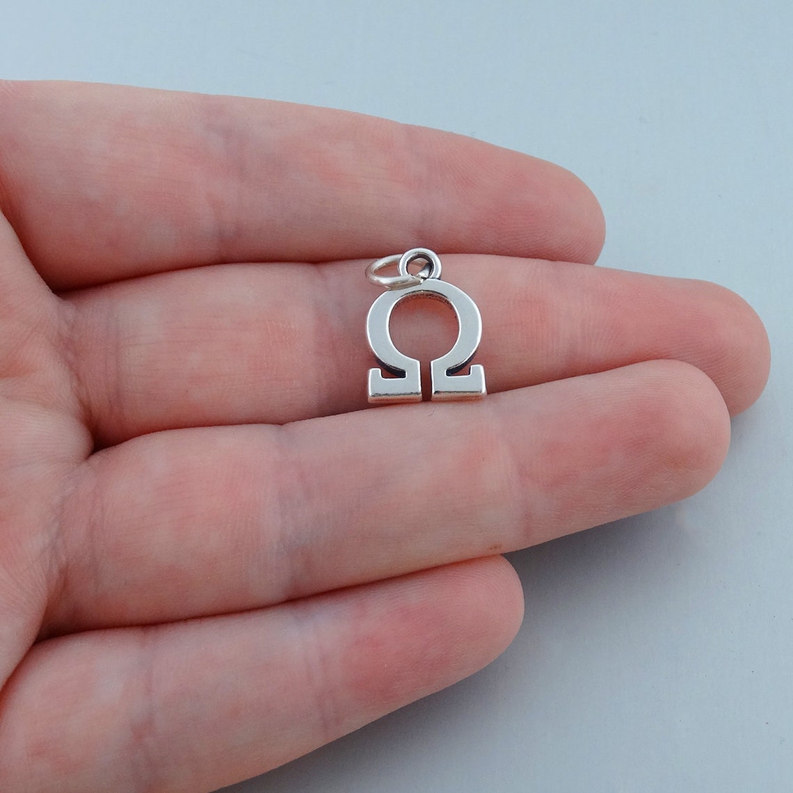 Sterling Silver Omega Charm 925 Silver Greek Alphabet | Etsy
