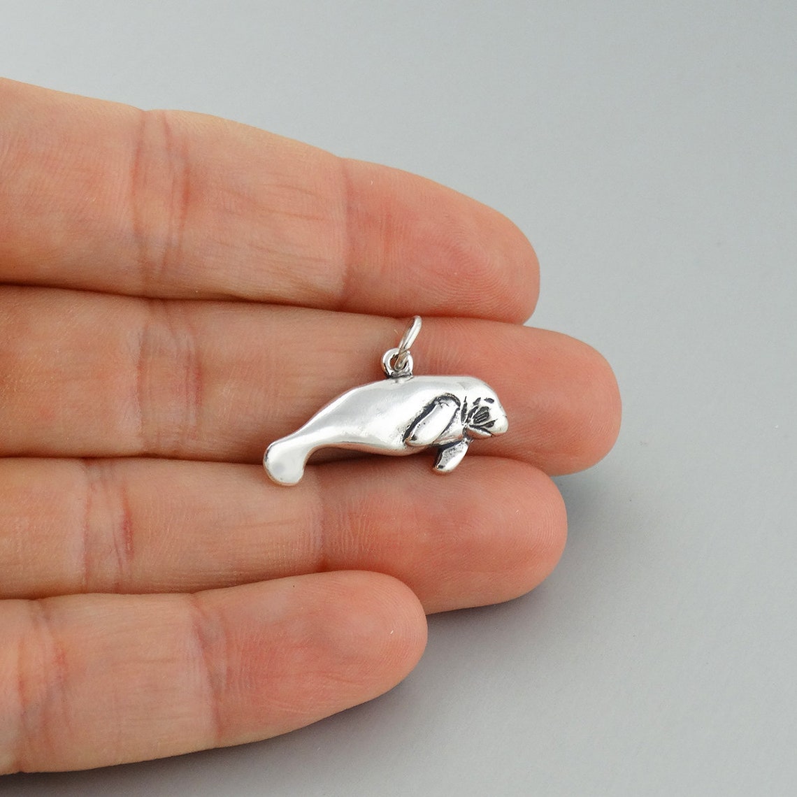 Manatee Charm 925 Sterling Silver Detailed Manatee Pendant - Etsy