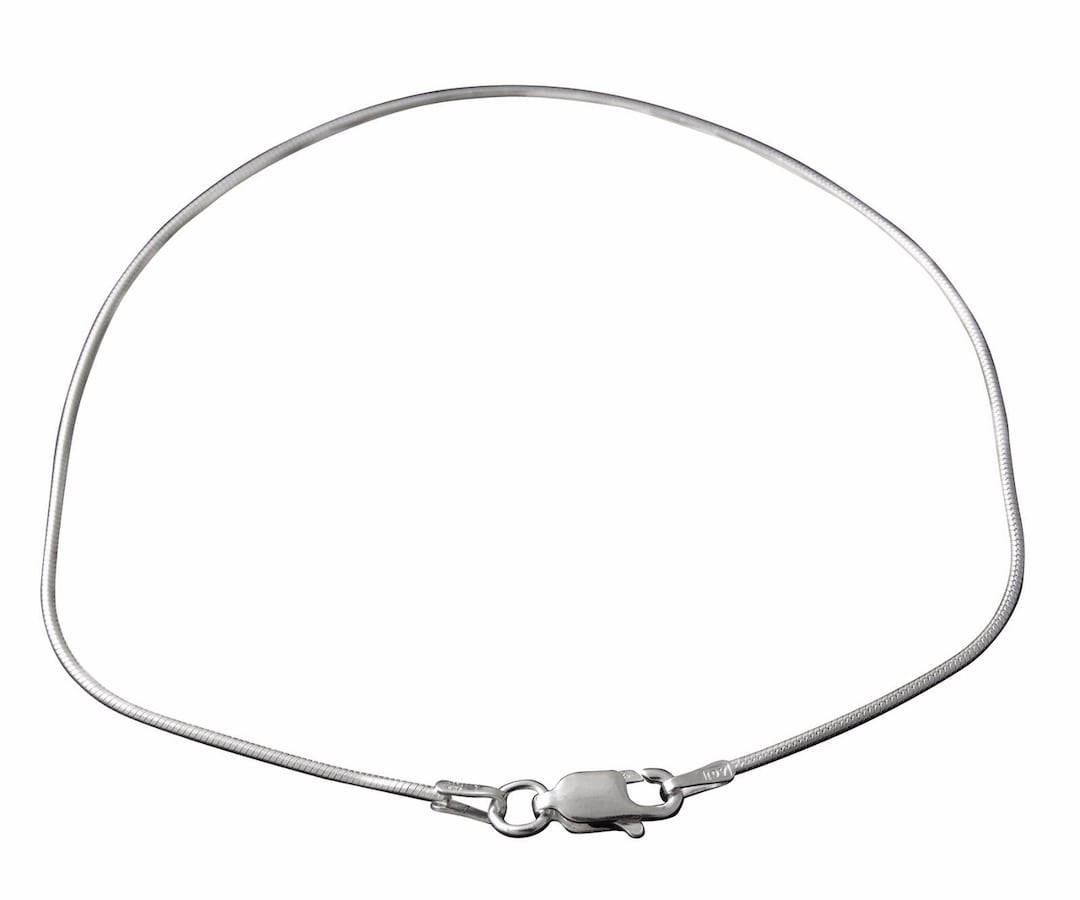 Sterling Silver Snake Chain Anklet - 1mm Round Anklet Sizes 9-10 - Etsy