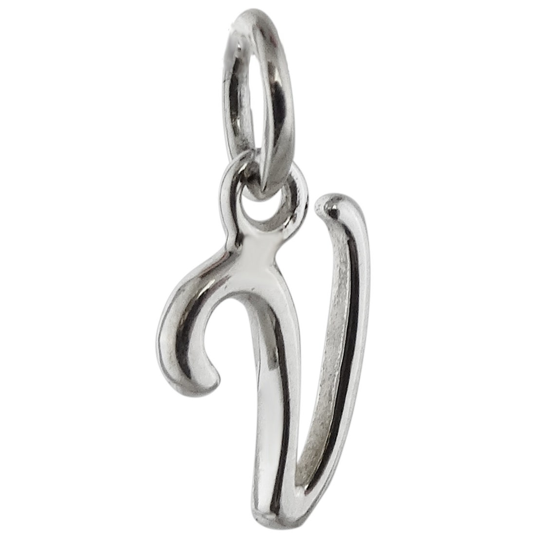 Sterling Silver Initial Letter V Charm - 925 Silver - Cute Dainty ...