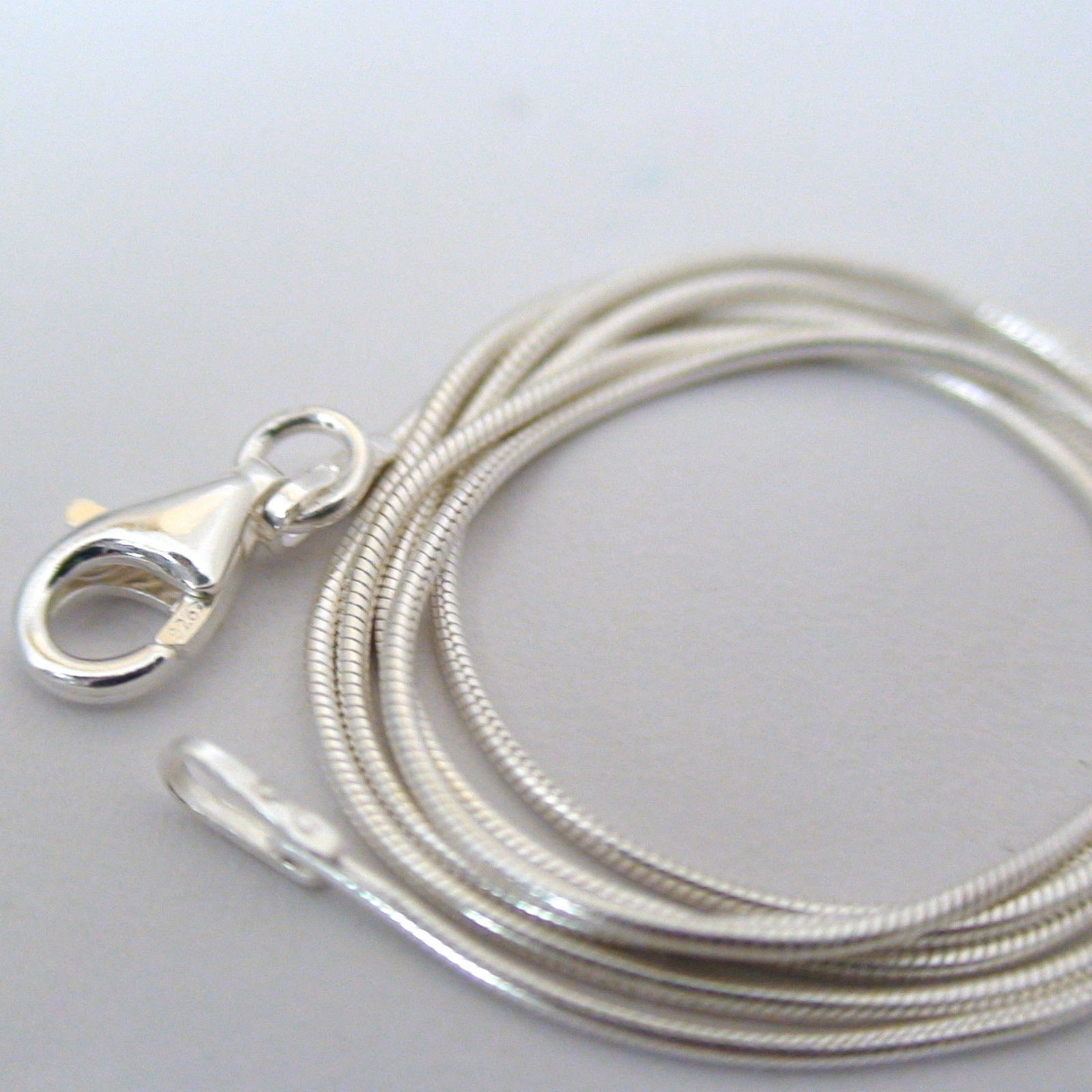 925 Sterling Silver 1mm SNAKE Chain Necklace Italy 16 - Etsy