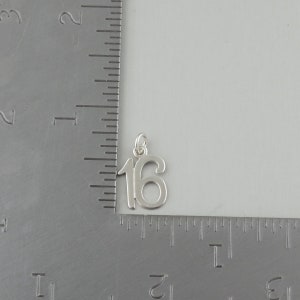 Sterling Silver Number 16 Charm 925 Sterling Silver Lucky Number ...