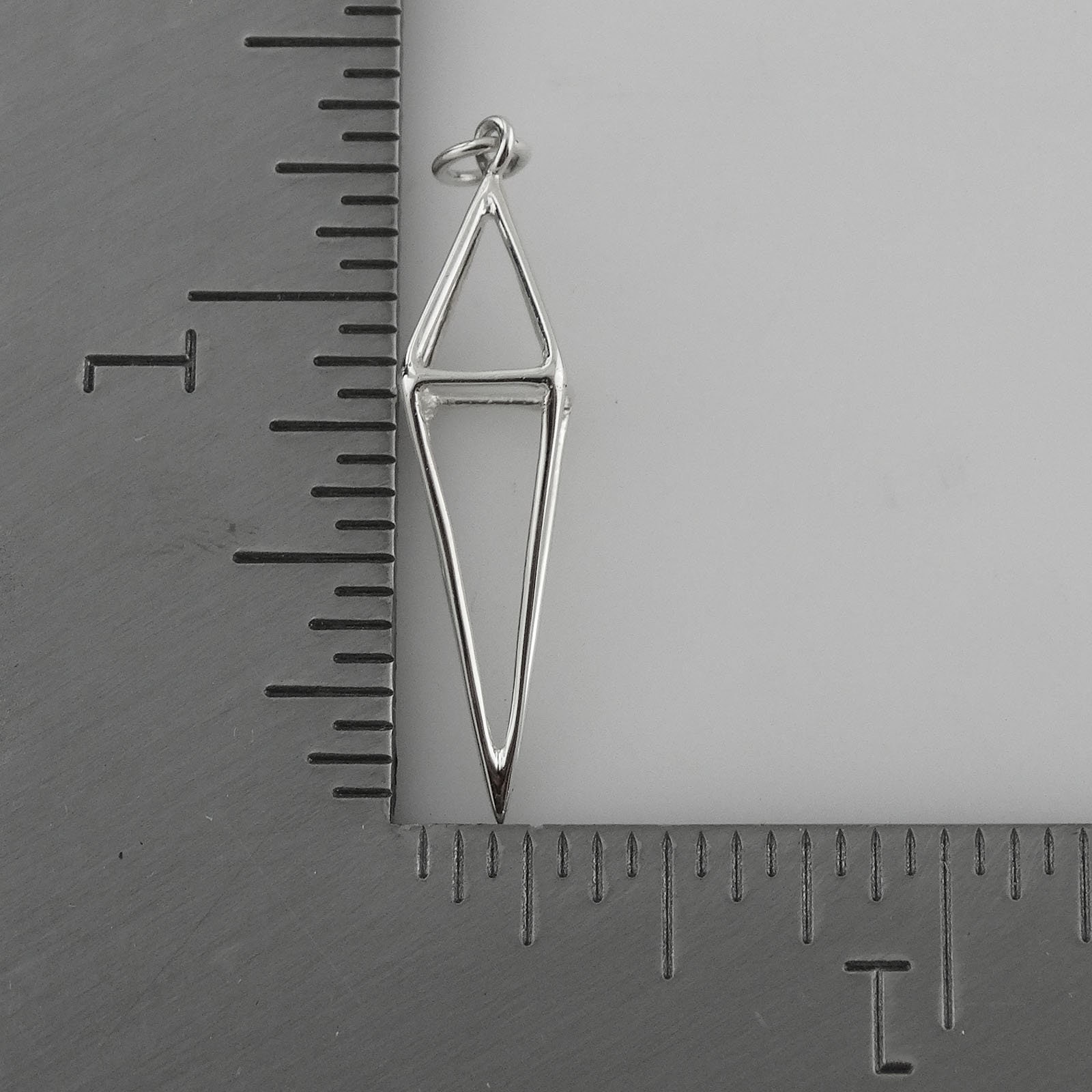 Sterling Silver Long Diamond Geometric Cage Charm 925 - Etsy