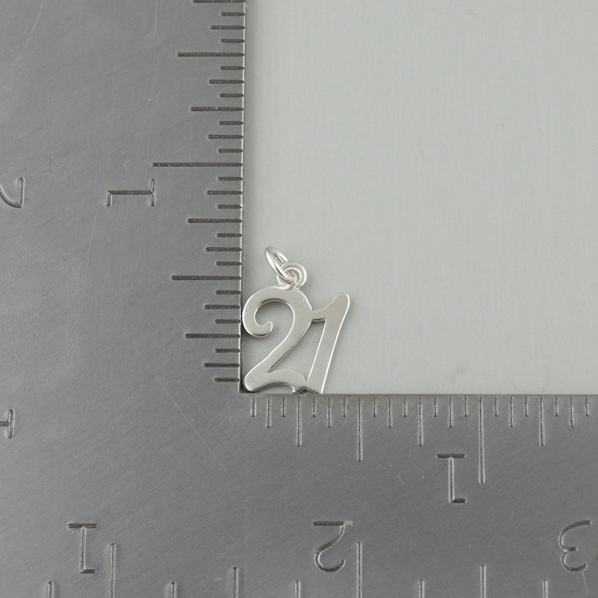 Sterling Silver Number 21 Charm 925 Silver Lucky Number - Etsy